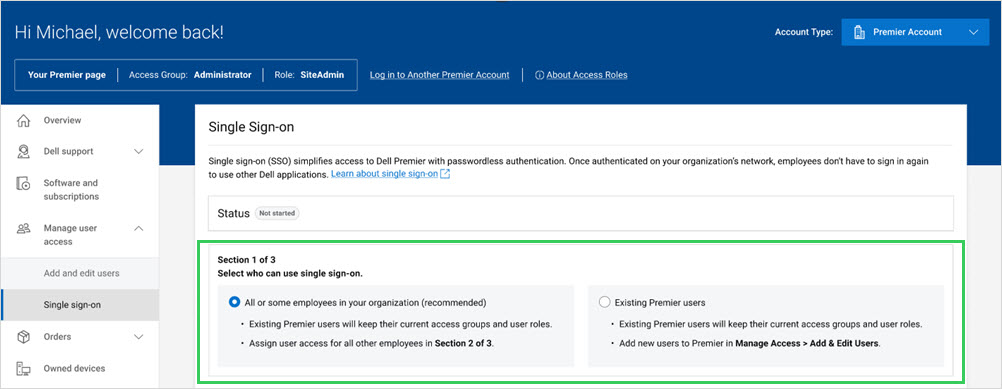 Set up Single Sign-on (SSO) in Dell Premier | Dell US