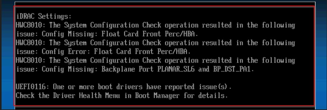 PowerEdge: UEFI Error in POST, HWC8010 or HWC8011 | Dell Kuwait