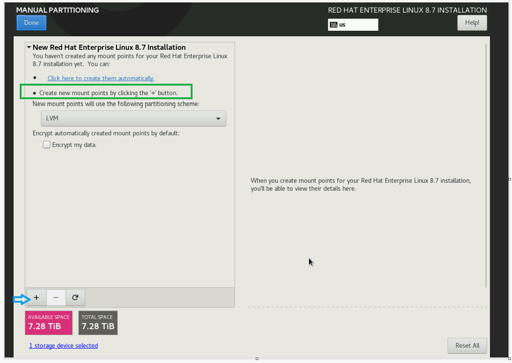 RHEL: How to install Red Hat Enterprise Linux with a custom manual storage partition | Dell US