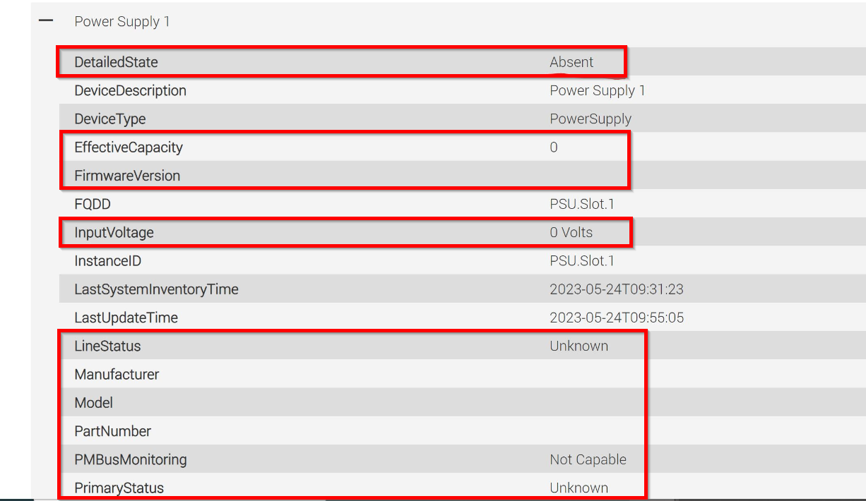PSQN: iDRAC9 | Power Supply Details Missing From Hardware Inventory ...