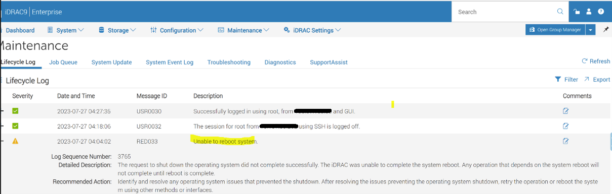 PowerEdge: Graceful Shutdown or Graceful Restart operations using ...