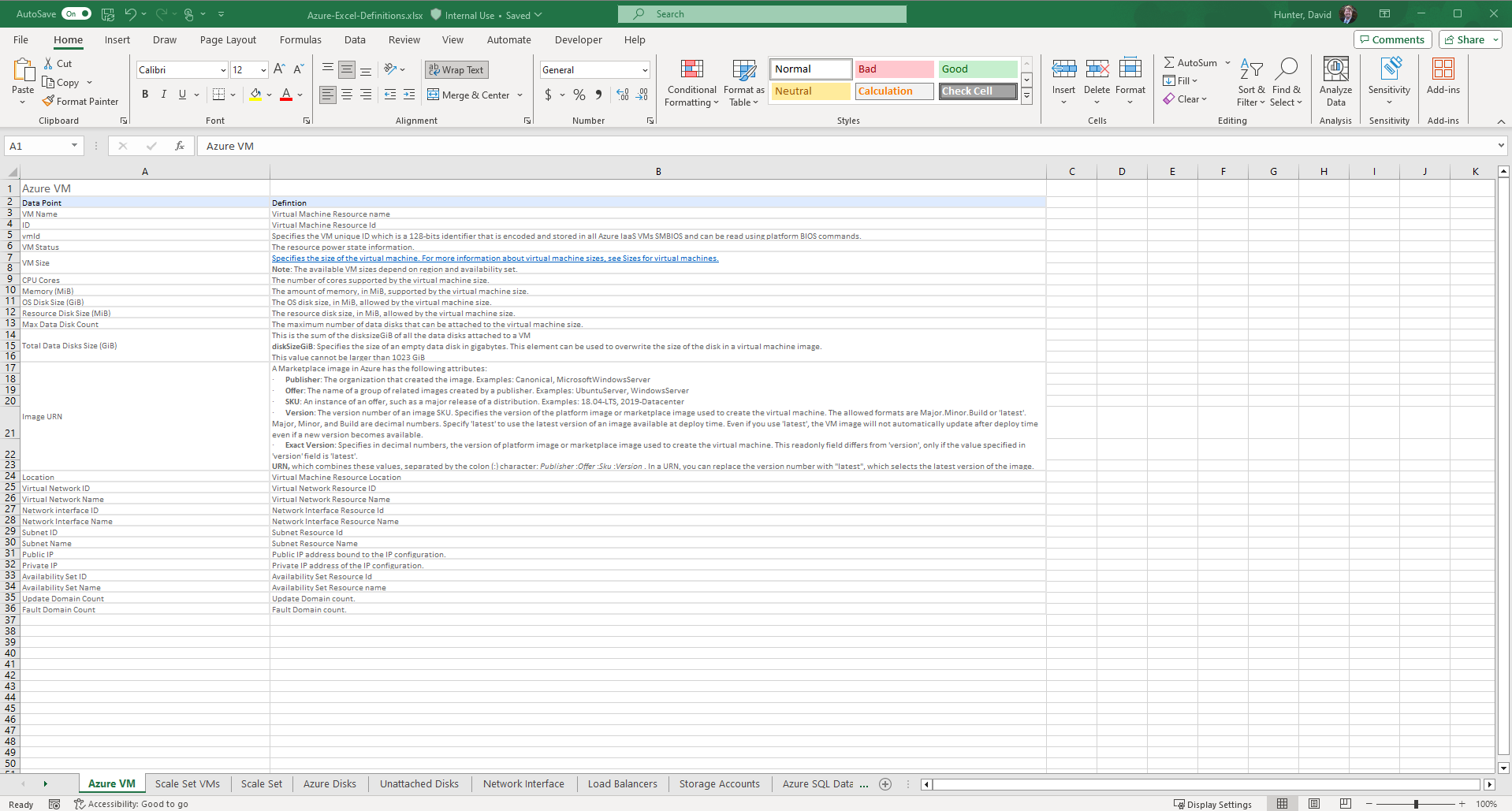 Live Optics, Microsoft Azure: Azure Excel Definitions | Dell United ...
