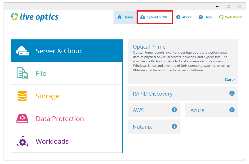 Live Optics | Upload an SIOKIT file using the Live Optics collector ...