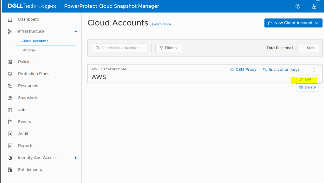 How To Migrate to a New AWS-Trusted Account in PowerProtect Cloud Management Software | Dell ...