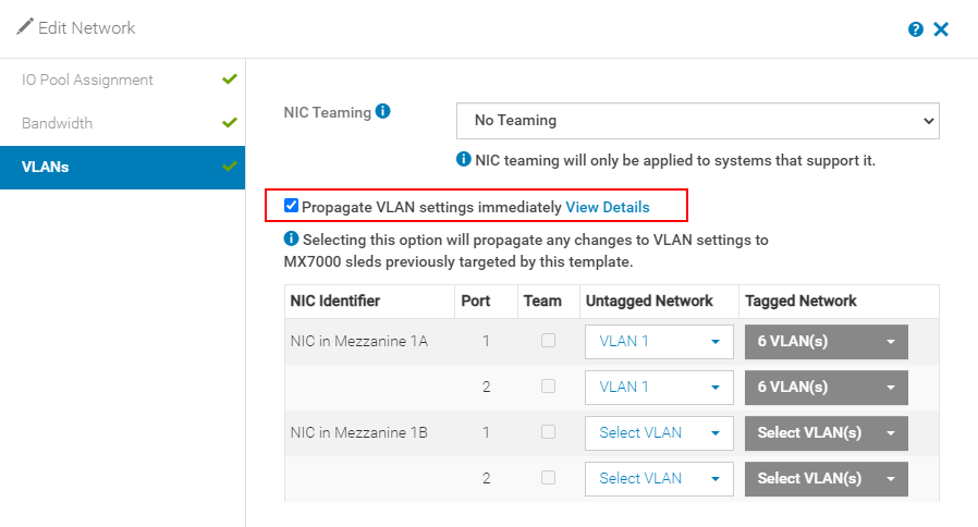 MX7000 - Defining VLANs using SmartFabric in OpenManage Enterprise ...
