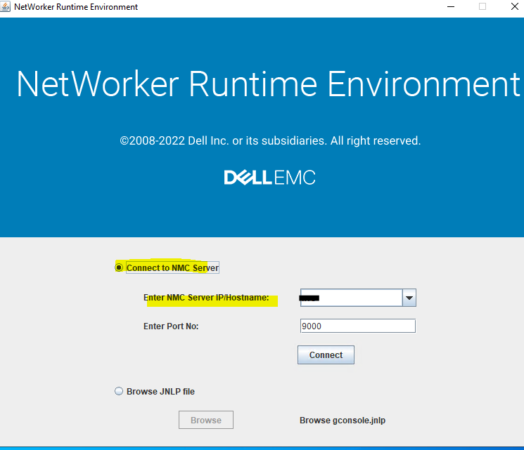 NetWorker: Unable to Launch NetWorker Management Console UI, Verified that the NetWorker ...