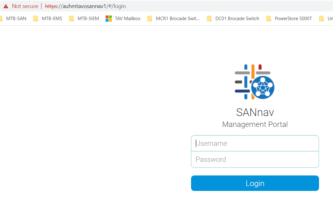 Connectrix SANnav: The Web Browser Shows Unsecure Connection After ...