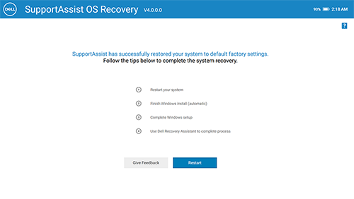 Restore your Computer Using SupportAssist OS Recovery | Dell US
