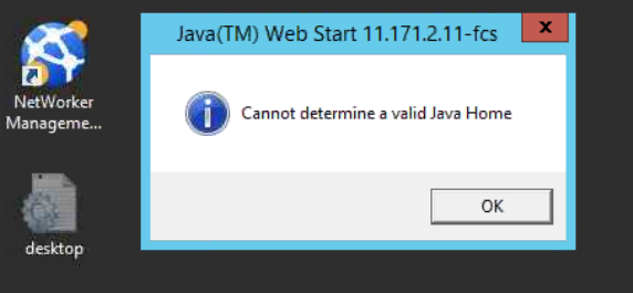 NetWorker：NMCがエラー「Cannot determine a valid Java Home」で開けない | Dell 日本