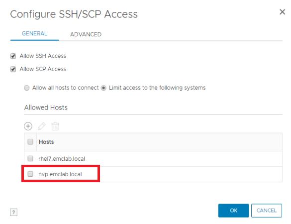 NVP vProxy: FLR, "Unable to run SSH command, error Unable to make ssh connection to 'DD_HOSTNAME ...