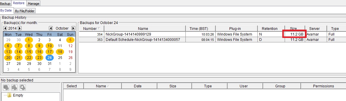 Avamar Restore Ui Backup Size Differs To The Backend Report For The Same Client Dell Us