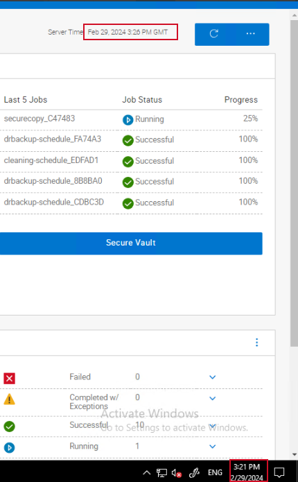 PowerProtect Cyber Recovery: Server Time in the UI is out of sync when ...