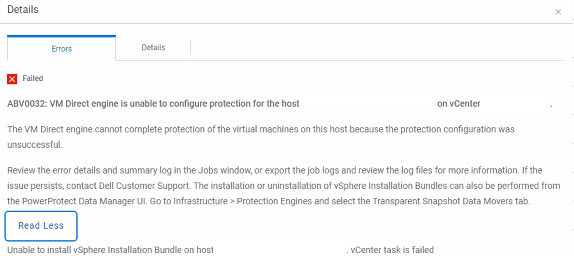 PowerProtect Data Manger: TSDM VIB Fails to Install After an Upgrade or ...