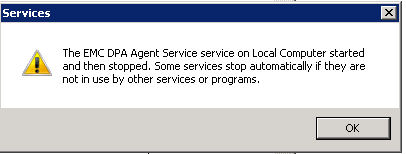 DPA agent will not start. | Dell US