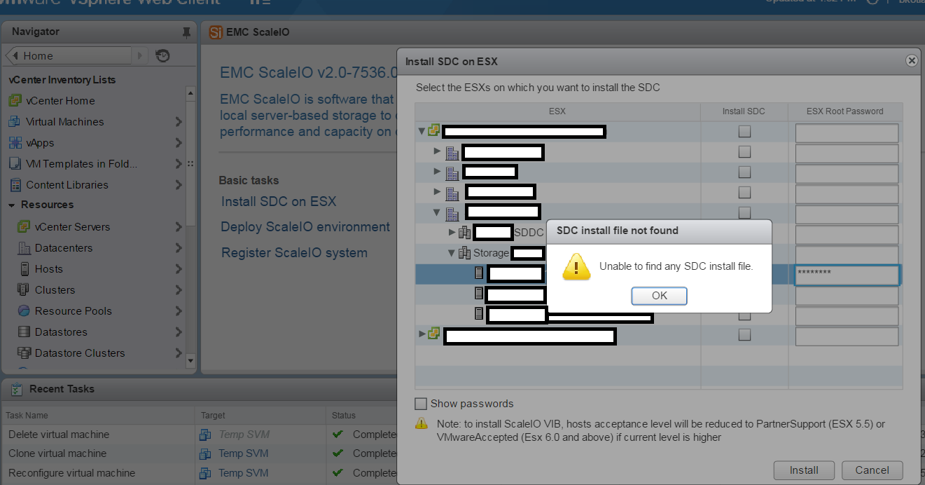 ScaleIO: Web Plugin Unable to Install SDC on ESX: "Unable to find any SDC install file" | Dell ...