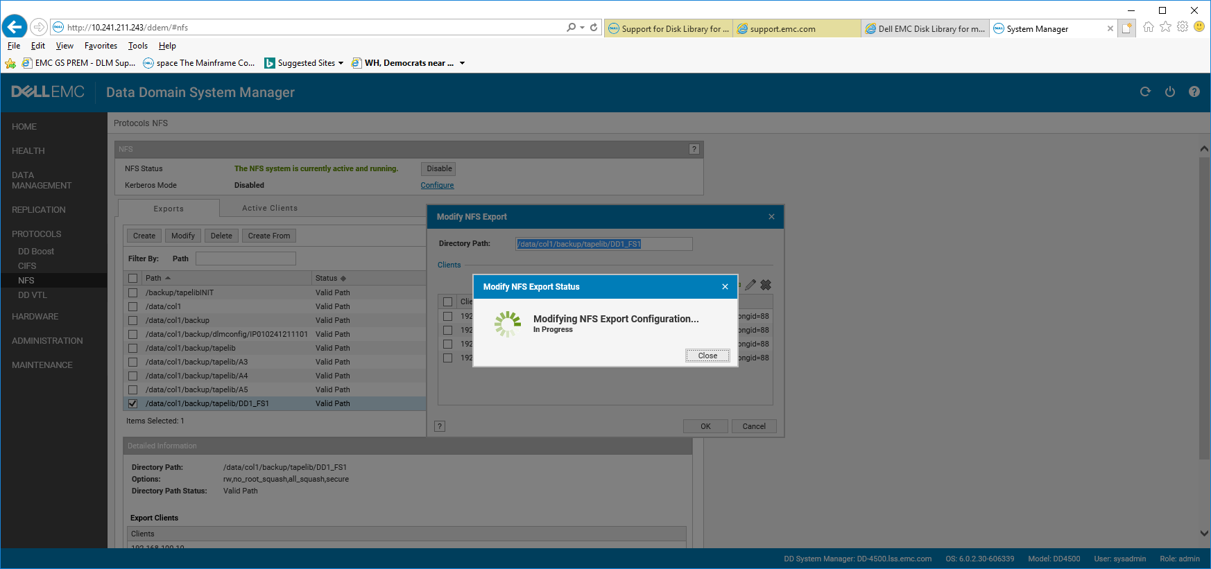 DLm tapelib directory or NFS mount point unavailable; error from mount ...