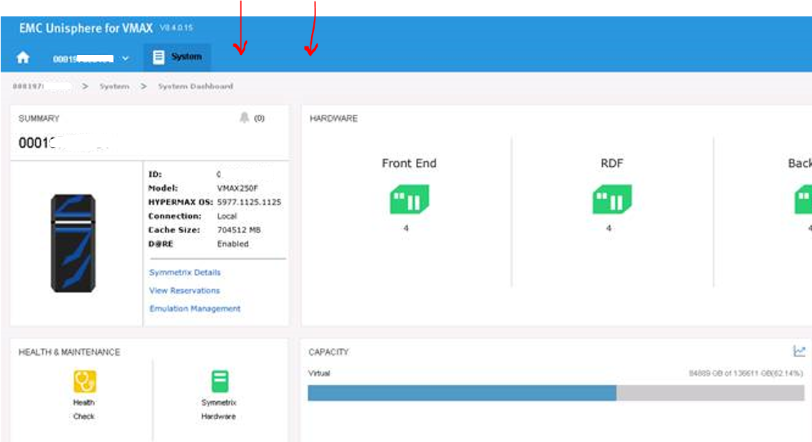 Unisphere For Vmax Storage Array Shows Key Icon Next To Serial Number And A Message Symmetrix