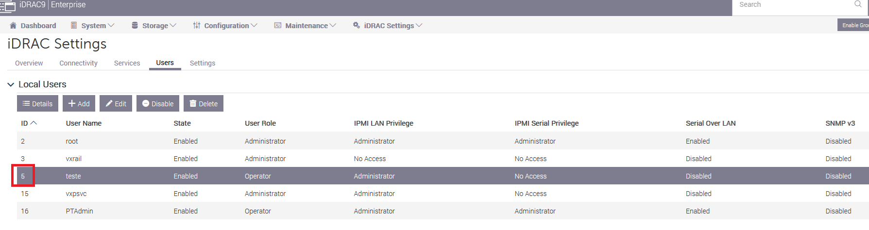 Dell VxRail - How to change iDRAC user permission using SSH and the ...