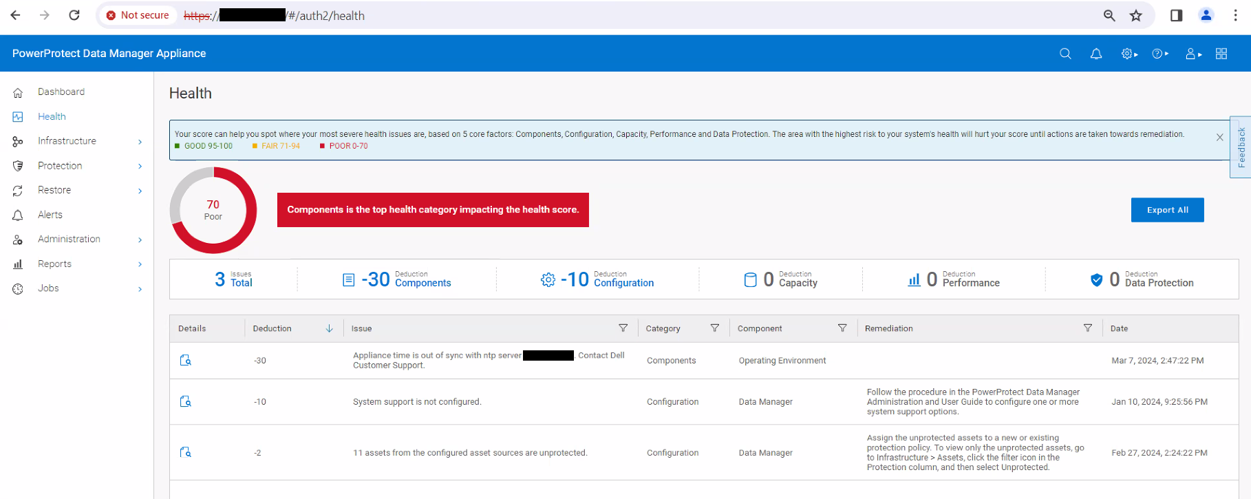 PowerProtect : DM5500 NTP n’est pas synchronisé et crée une alerte dans ...