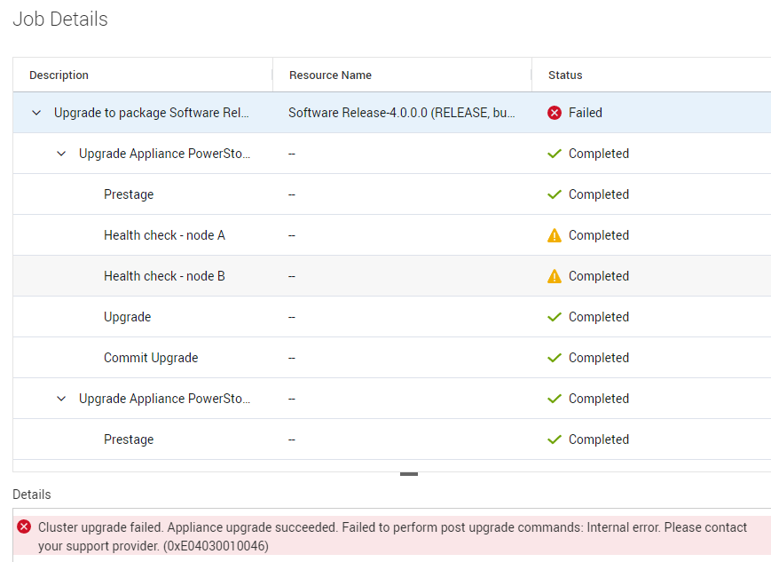 PowerStore: Upgrade (NDU) failure or CP not fully up due to stale GUID SFP entries for 2PortCard ...