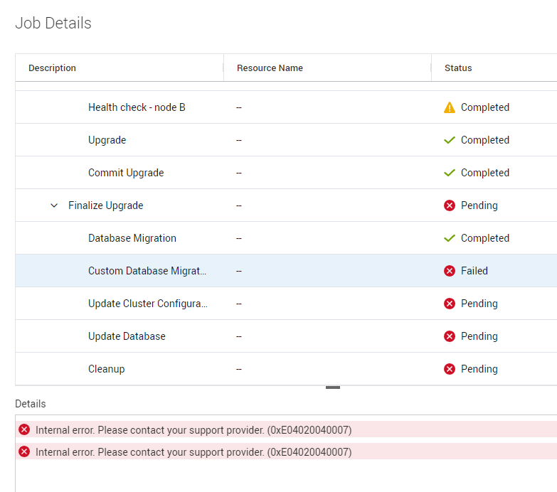 PowerStore: Upgrade (NDU) failure or CP not fully up due to stale GUID SFP entries for 2PortCard ...