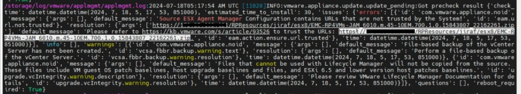 VxRail: vCenter-uppgradering misslyckades på grund av ett ej betrott ...