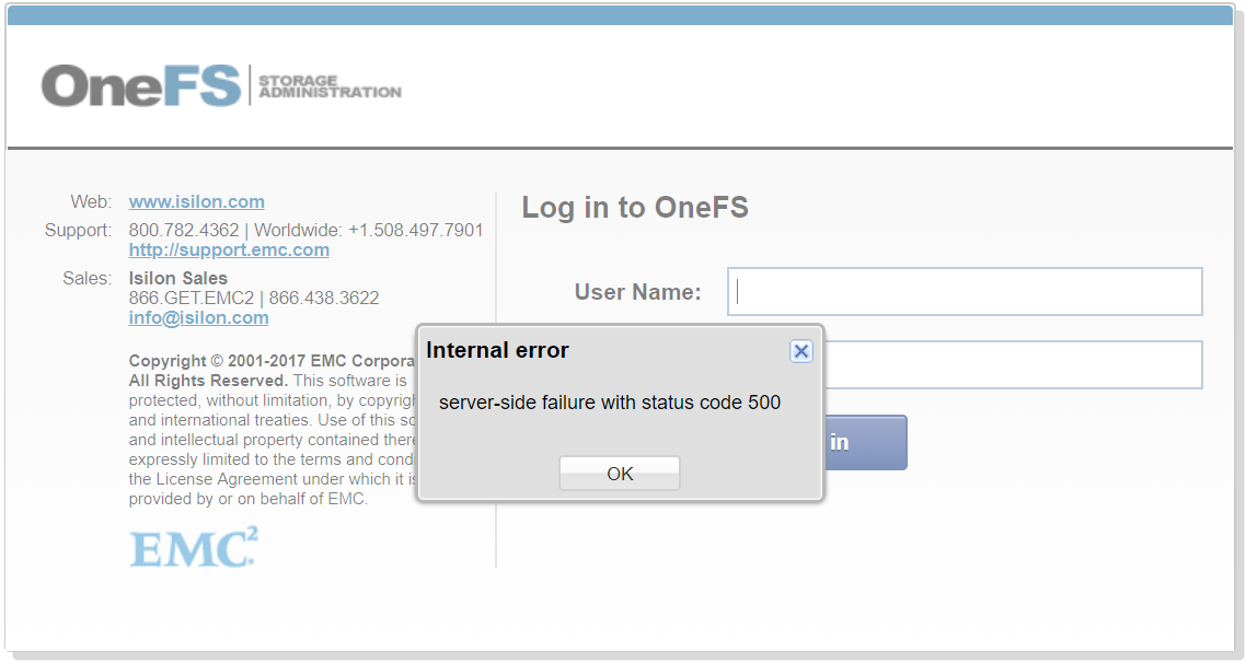 {ISILON} 8.0+ Impossible d’utiliser l’interface Web OneFS en raison de ...