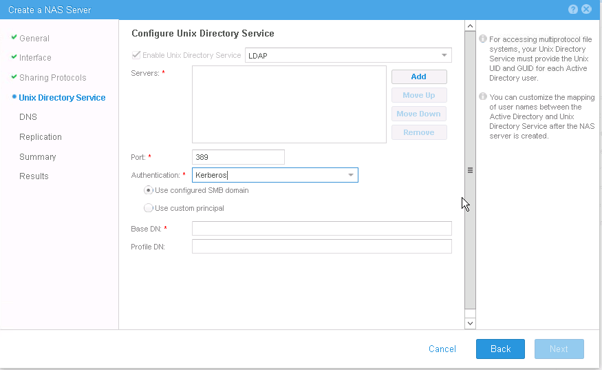Dell EMC Unity: Can't access shares on NAS Server with AD LDAP ...