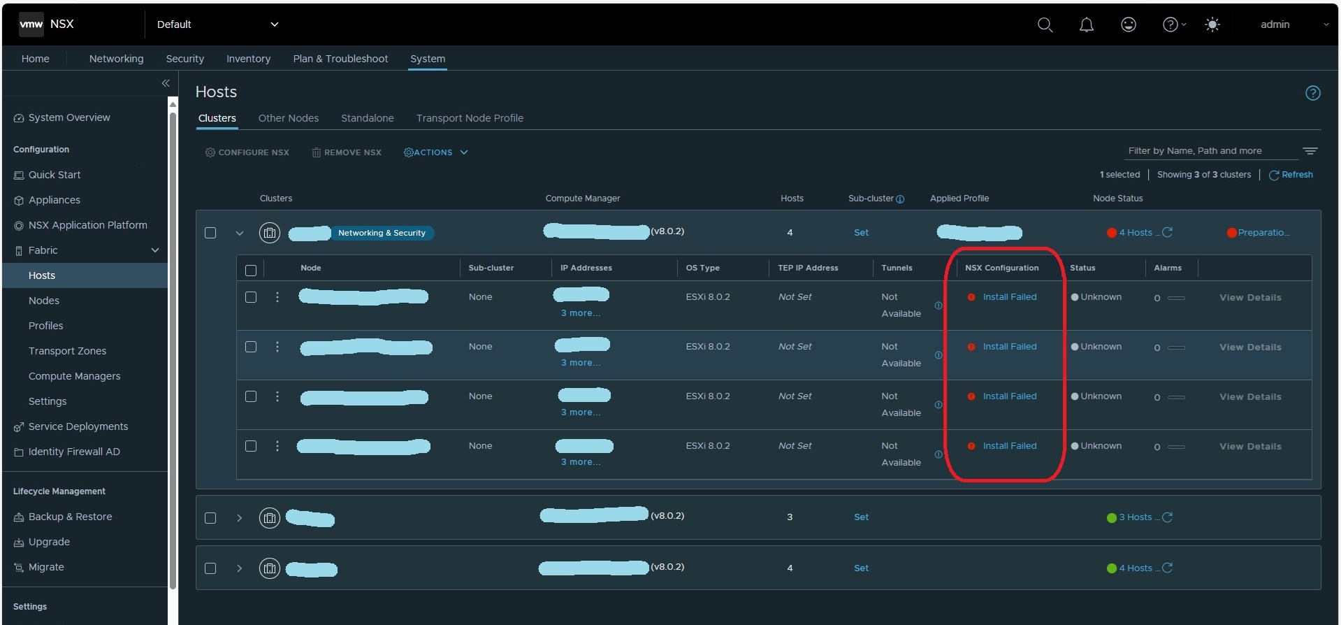 Dell VCF op VxRail: Taak "Create NSX Transport Node Collection" mislukt ...