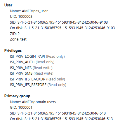 PowerProtect Data Manager - PowerScale/isilon user's privileges to use ...