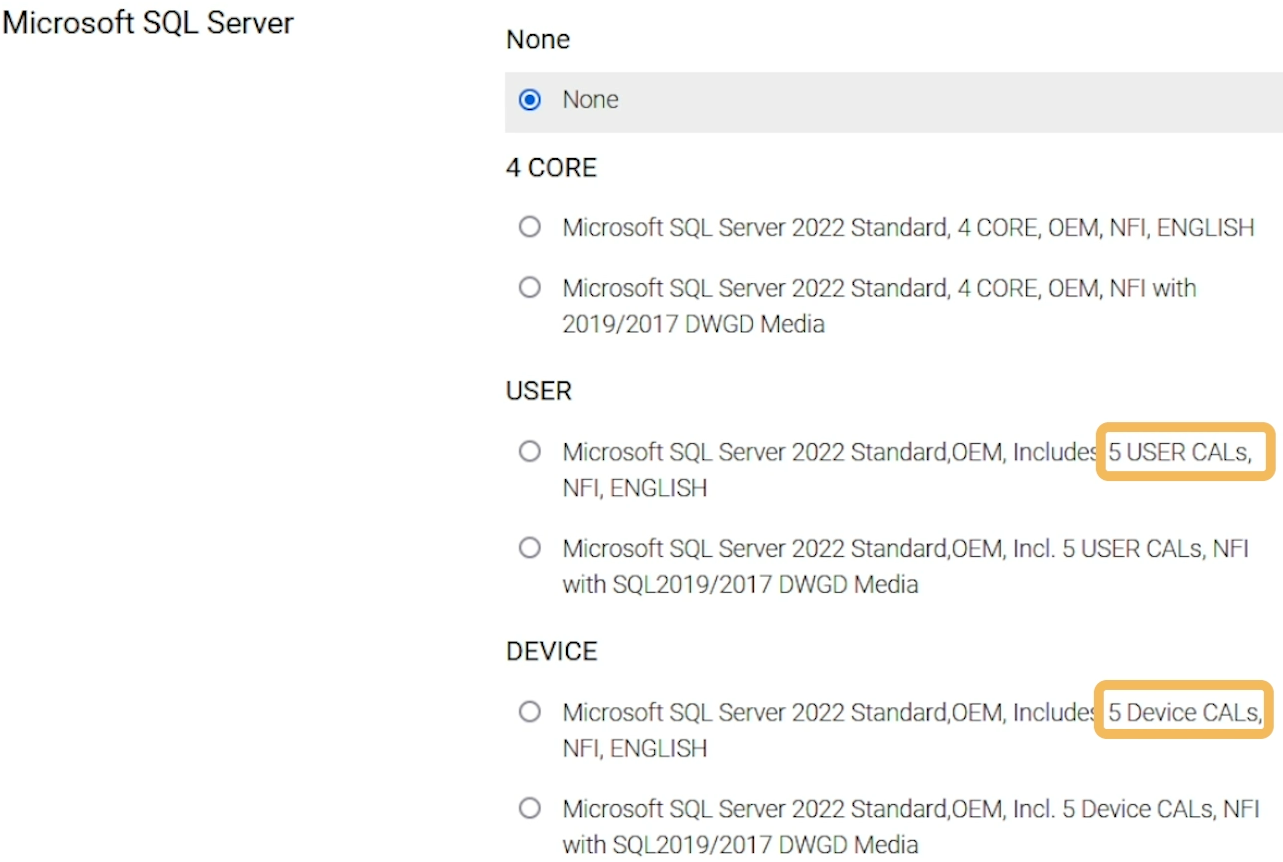 Licences Microsoft SQL Server et serveur supplémentaire | Dell Bénin