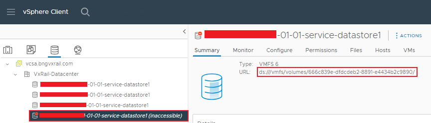 Vxrail Datalagerets Datastorenavn Er I Konflikt Med Et Eksisterende Datalager I Datacenteret
