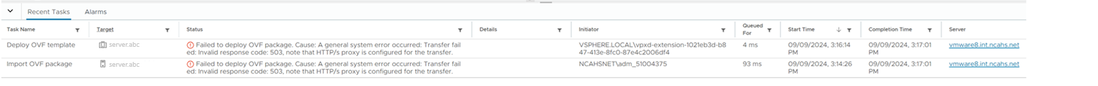 Avamar Proxy: Manual Installation failing due to proxy settings being ...