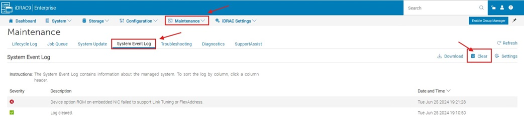PowerEdge: How to View or Clear the System Event Log | Dell US