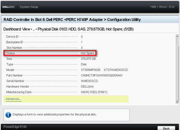 PowerEdge: Assign and Unassign hot spare in system setup in PERC ...