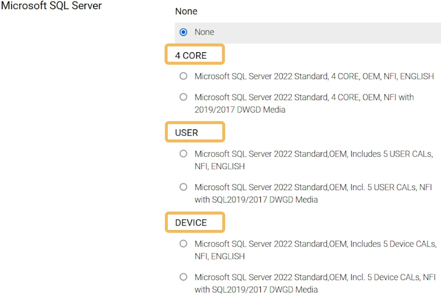 Licenciamiento de Microsoft SQL Server y servidor adicional | Dell Chile
