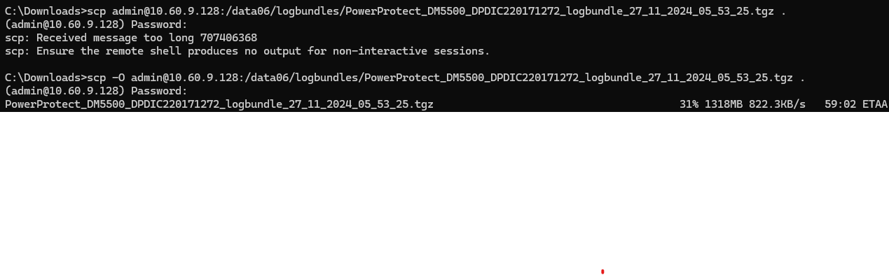 PowerProtect DM5500 : Échec du téléchargement de l’offre groupée de ...