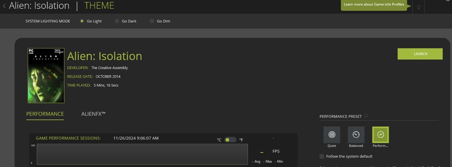 Alienware Command Center Causes Systems To Run In High Performance Mode Instead Of Balanced Mode