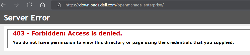 PowerEdge: Downloads.dell.com showing Error 403 Forbidden | Dell US