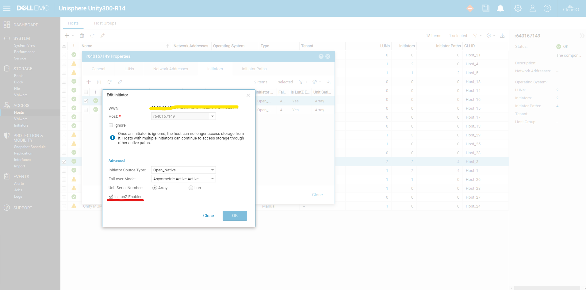 Dell EMC Unity: 호스트에서 LUN_Z 또는 LUNz를 제거하는 방법 | Dell 대한민국