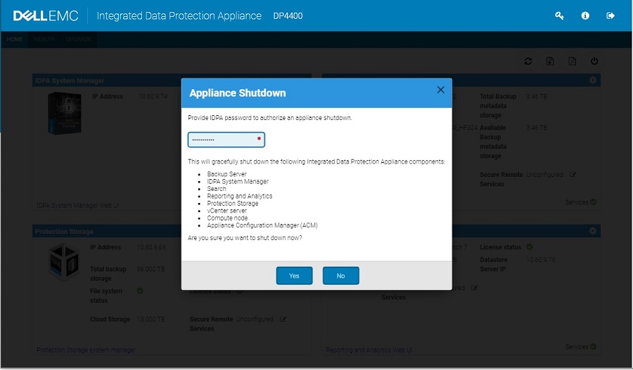 IDPA: Proper shutdown process for the Integrated Data Protection ...