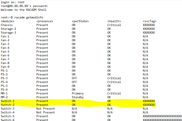 PowerEdge MX7000 How to find the Service Tag of the Switch Module in ...