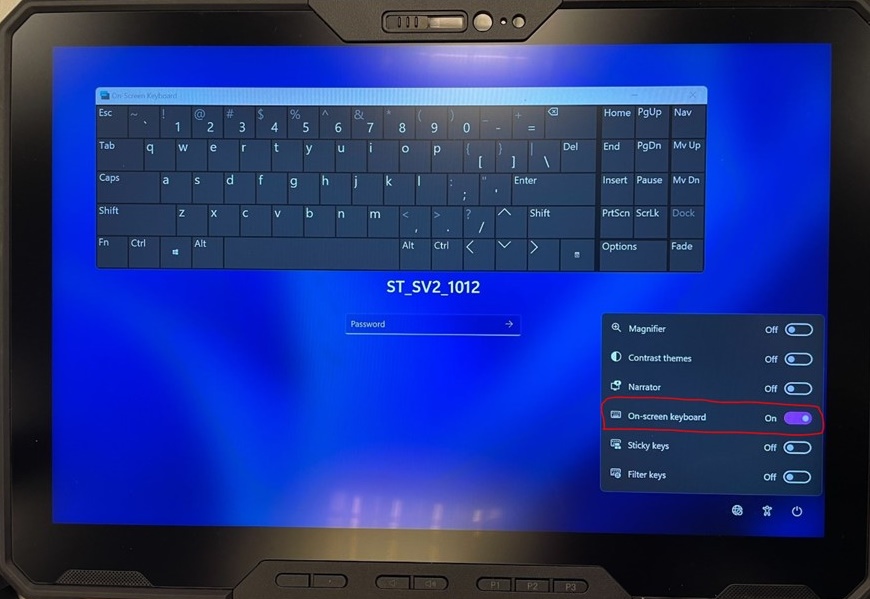 Tablet Latitude 7230 Rugged Extreme: Impossibile immettere una password ...