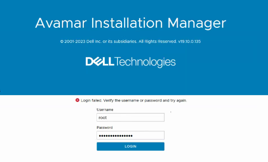 Avamar：有効期限の警告によりAVIがrootパスワードを拒否する | Dell 日本