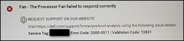 Fan Does Not Work or Has Fan Error Code 2000-0511, 2000-0712 on the ...