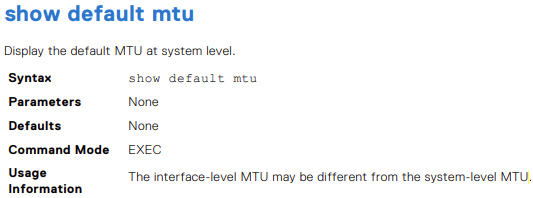 OS10 Introdução à configuração de MTU | Dell Brasil
