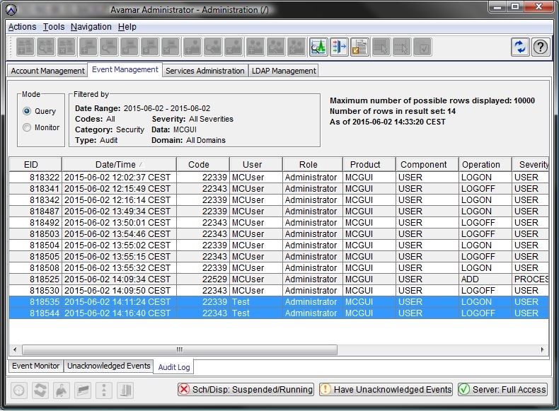 Avamar: The audit log, syslog, and SNMP report unexpected login and ...