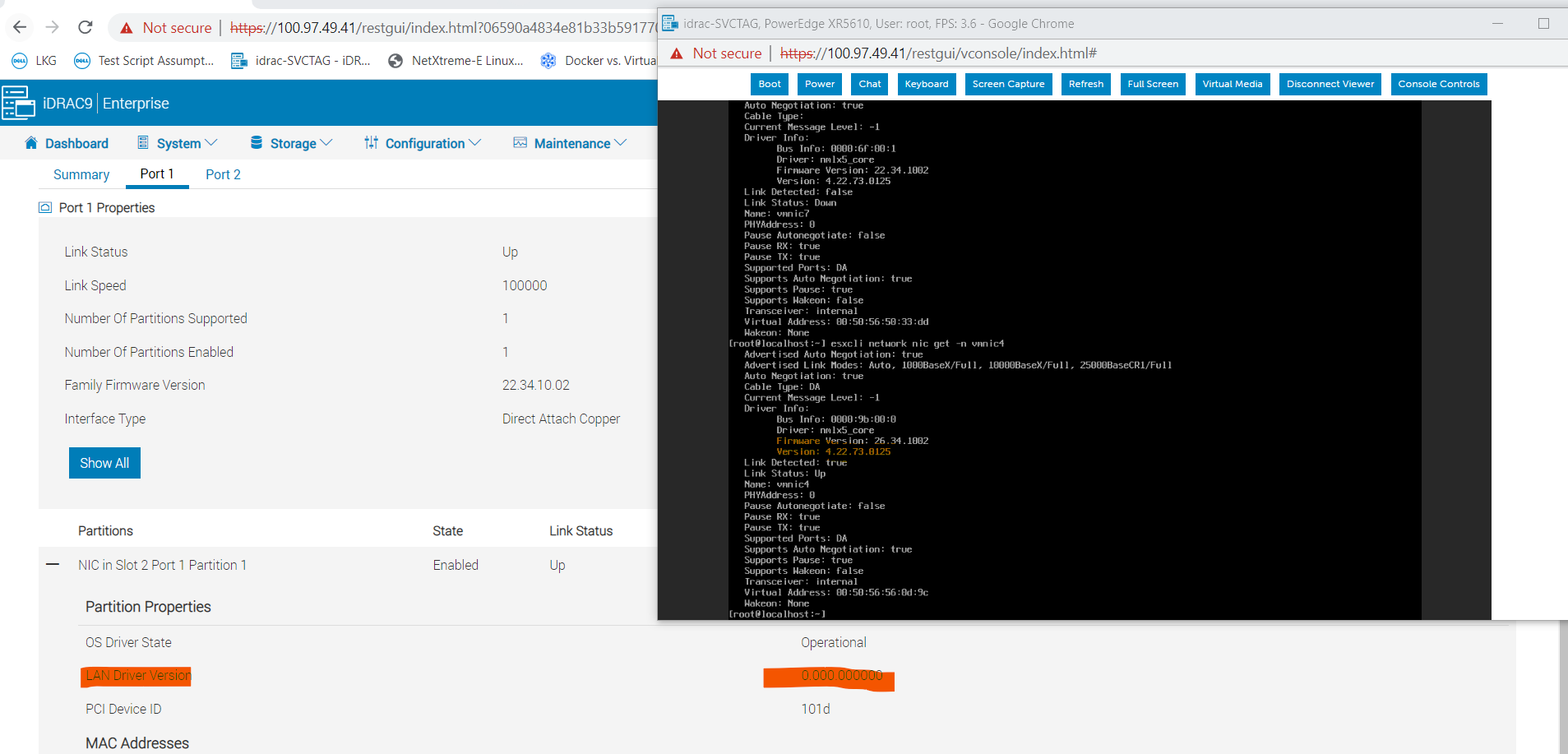 PowerEdge : Le pilote LAN NVIDIA ConnectX-6 Lx affiche des zéros dans l ...