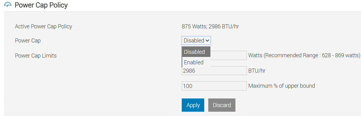 Dell IR7000: PowerEdge M7725 시스템 수준 '전력 제한' 기능은 iDRAC에서 사용할 수 없습니다 ...