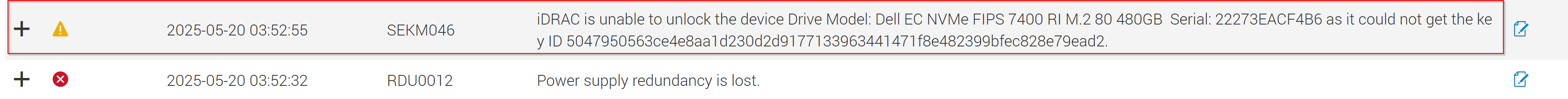iDRAC SEKM Secured Drives behind BOSS-N1 do not unlock after AC Power ...